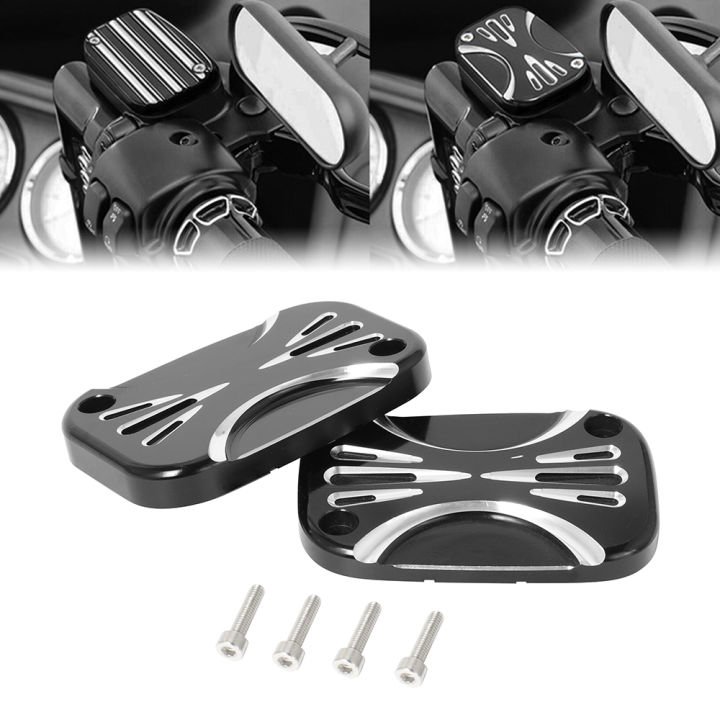Motorcycle CNC Brake Reservoir Master Cylinder Cover F&R For Harley ...