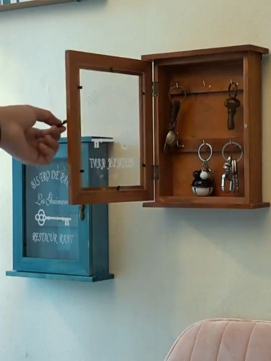 【COD+Local Delivery】Vintage Style Wooden Key Storage Hanging Hooks Key ...