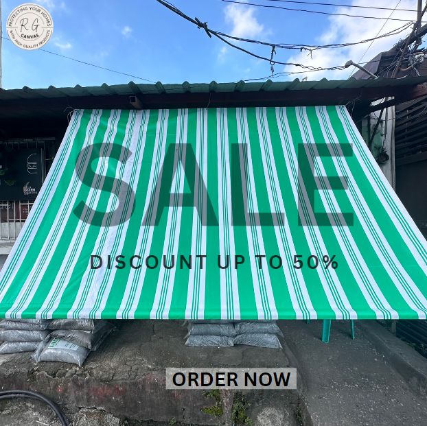 WITH ROPE 6x6ft "FINISH" ROLL UP AND DOWN STRIPES 100% WATERPROOF ...