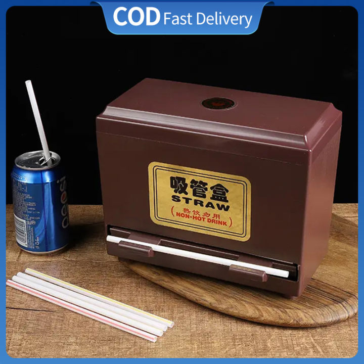 Push-type Plastic Straw Dispenser Straw Chopsticks Pen Container Holder ...