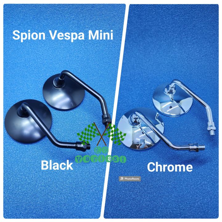 Spion Retro Vespa Mini Hitam Dan Chrome Honda - Spion Klasik - Spion ...