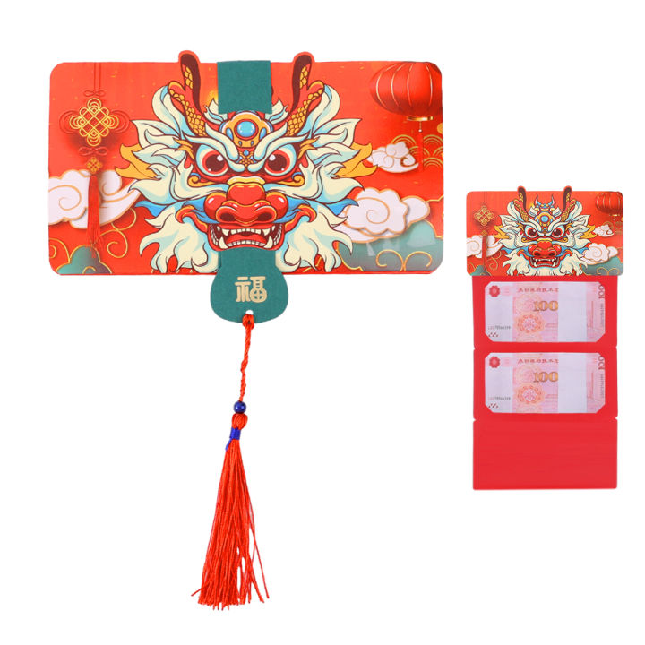 【Free Shipping】2/6/10 Cards 2024 Dragon Angpao ซองจดหมายสีแดงปีใหม่ CNY ...