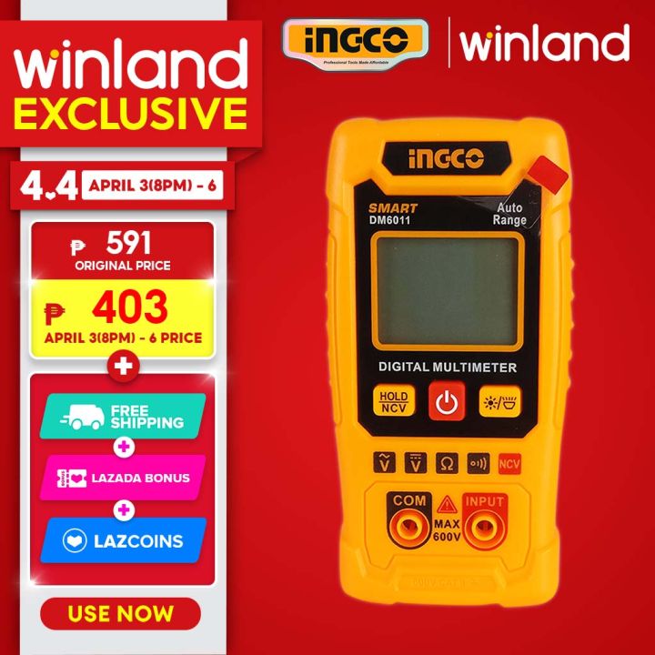 Ingco by Winland Digital Multimeter Tester Multi Tester for Electrical ...
