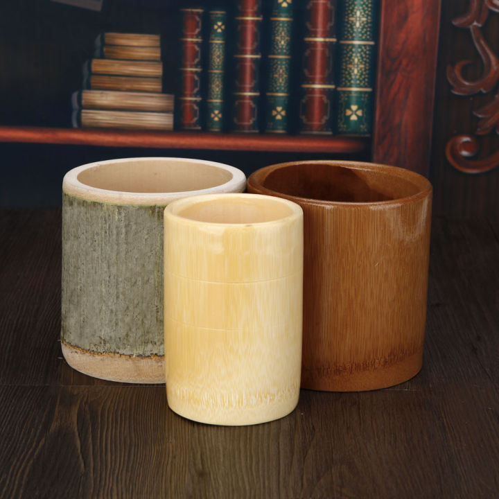 Solid Wood Pen Holder Large Pen-Container Wooden Pen Holder Wooden Pen ...