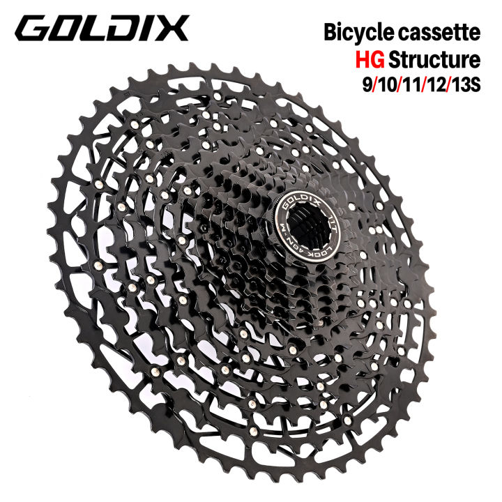 GOLDIX Ultralight Bicycle Cassette Freewheel Carbon Steel Material 9/10/11/12/13 Speed HG ...
