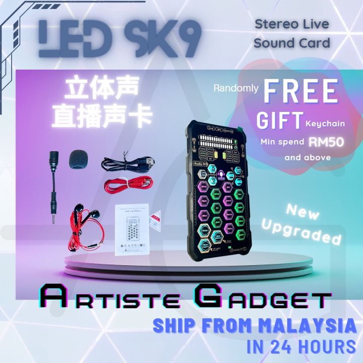 【READY STOCK】New Upgraded SK9 LED Sound Card Bluetooth Portable Outdoor ...