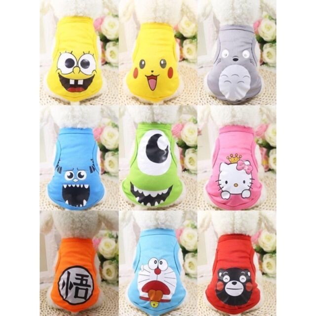 Pet Clothes Dog Cat Vest Shirt summer cartoon shirt pet cartoon clothes ...