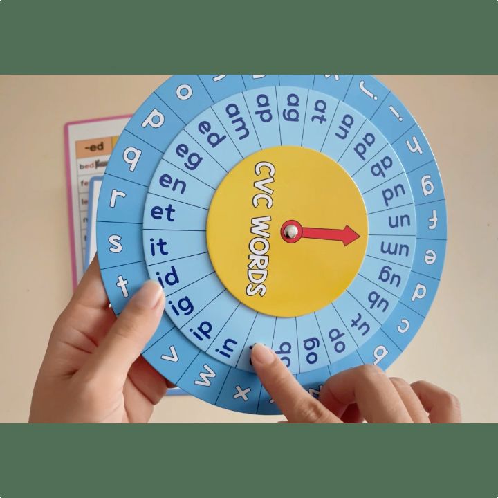 KIDS Spin-and-Read Montessori English Phonetic Reading Game Spinner ...