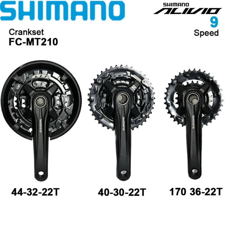 Shimano mt210 crankset 2/3x9 tốc độ MTB xe đạp leo núi 170mm 36-22T 44 ...