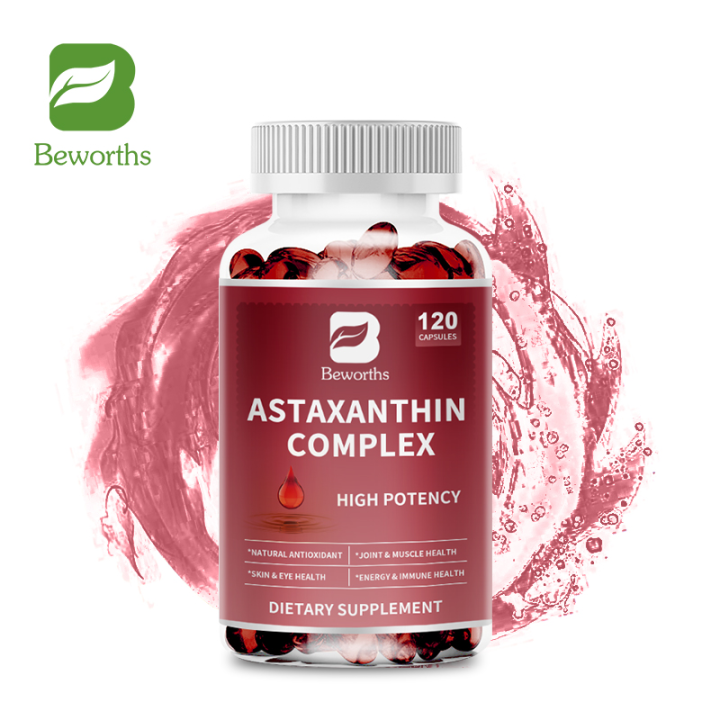 BEWORTHS Astaxanthin Complex Capsules with Fish Oil 340mg Antarctic Krill Oil 120mg Astaxanthin ...