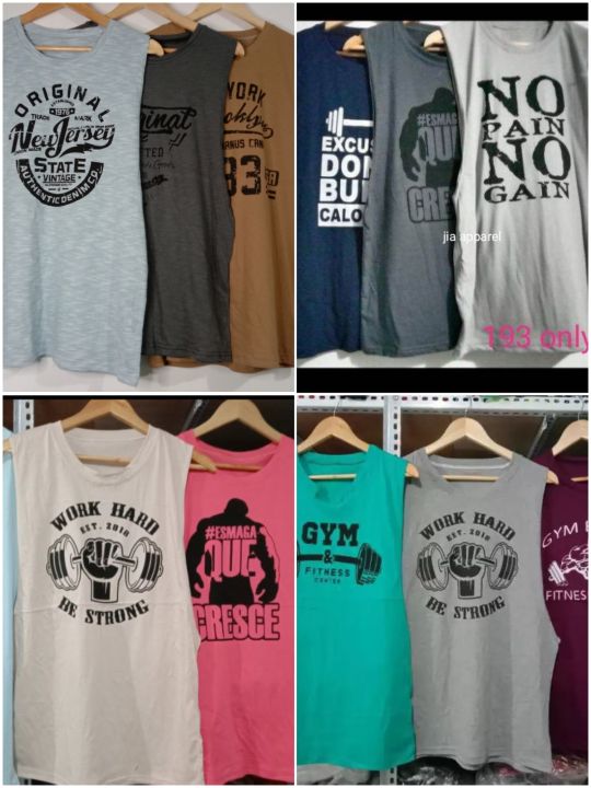 6 IN 1 PACK MUSCLE TEE'S RANDOM COLORS AND DESIGN (M-Xl) | Lazada PH