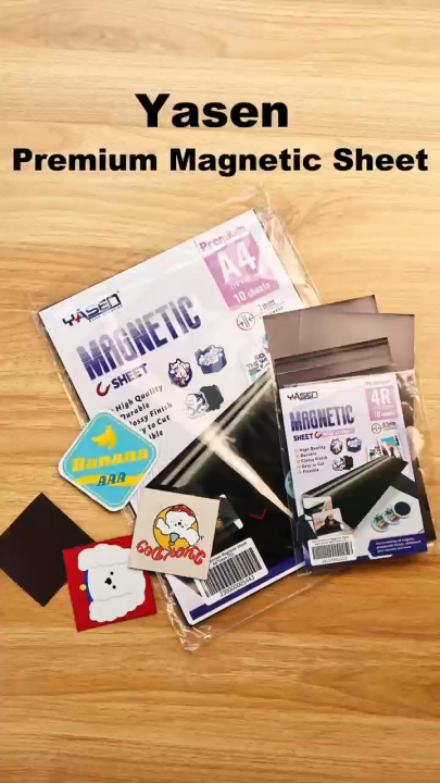 10 Sheets Magnetic Sheet (54x86mm) with Adhesive Without Non-Adhesive ...