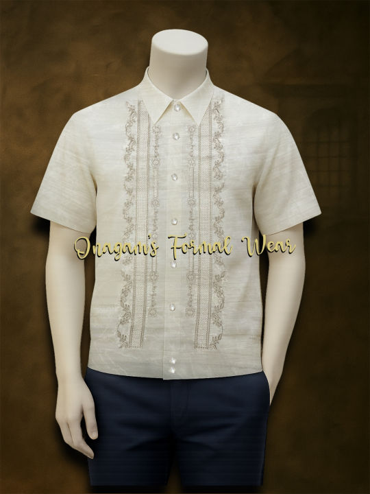 SHORT SLEEVE POLO JACKET Barong Tagalog for Men Traditional Filipino ...