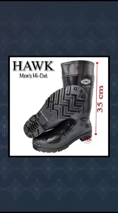 Hawk Men's Heavy-Duty High-Cut waterproof non-slip Black Color rain ...