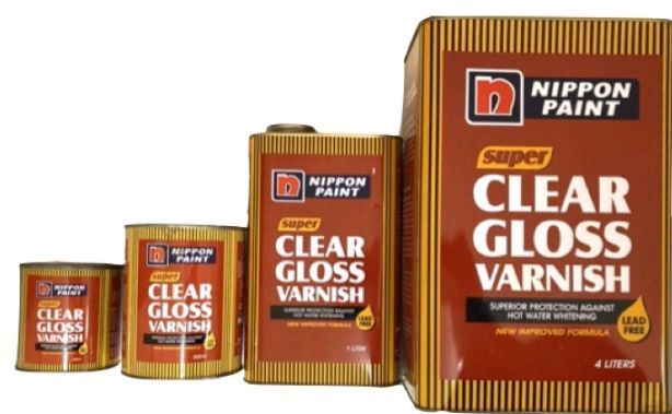 NIPPON PAINT CLEAR GLOSS VARNISH 250ML, 500ML, 1000ML(1LITER), 4L ...