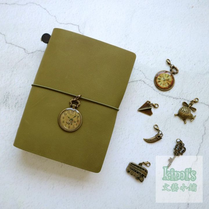 Vintage Journal Pendant Travrlrr's Notebook Notepad Hand Account Metal ...
