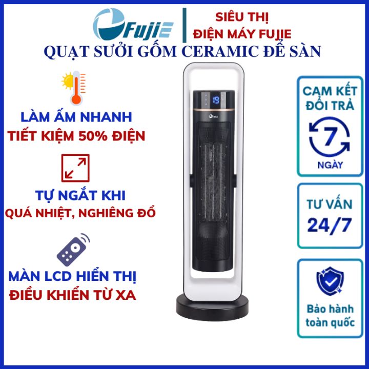 Quạt sưởi gốm Ceramic FujiE CH-2400 Quạt sưởi ấm để sàn - Tự ngắt khi ...