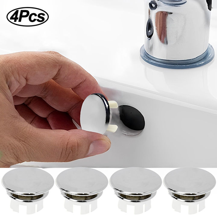 4Pcs Plastic Sink Hole Overflow Cover for Kitchen Bathroom Basin Trim ...