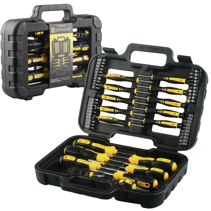 Magnetic Screwdriver Set 58Pc, Cr-v Steel,Includes Slotted/Phillips ...