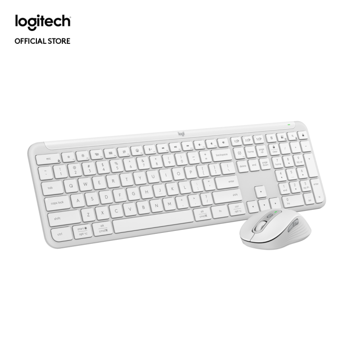 Logitech Mk950 Signature Slim Wireless Keyboard And Mouse Combo Sleek Design Quiet Typing And