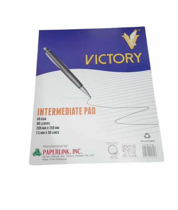 VICTORY INTERMEDIATE PAD 80 LEAVES | Lazada PH