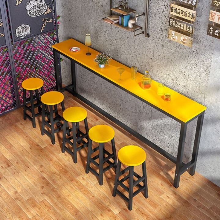 Balcony Home Bar Table Simple Solid Wood Window Strip High and Low Foot ...