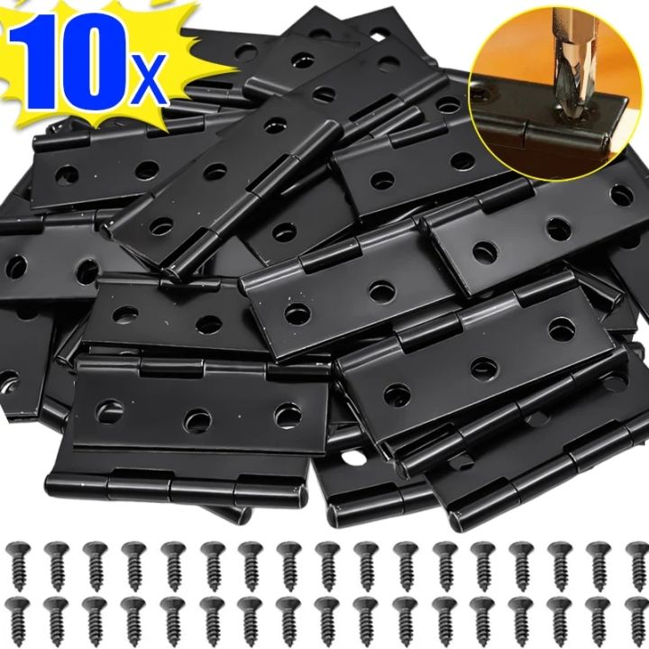 10Set Door Hinges Bookcase Window Cabinet Stainless Steel Connector ...