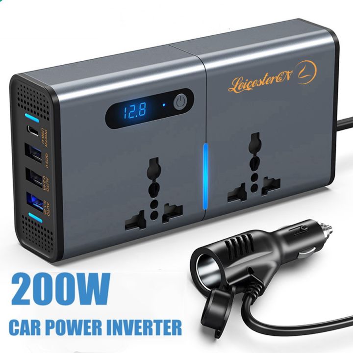 LST 200W 220V Car Power Inverter Car Plug Adapter Outlet Charger DC 12V ...