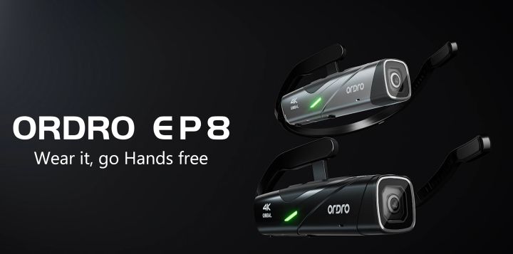 【New Flagship】ORDRO EP8 20MP 4K Head-Mounted Vlog Camera Portable PTZ ...