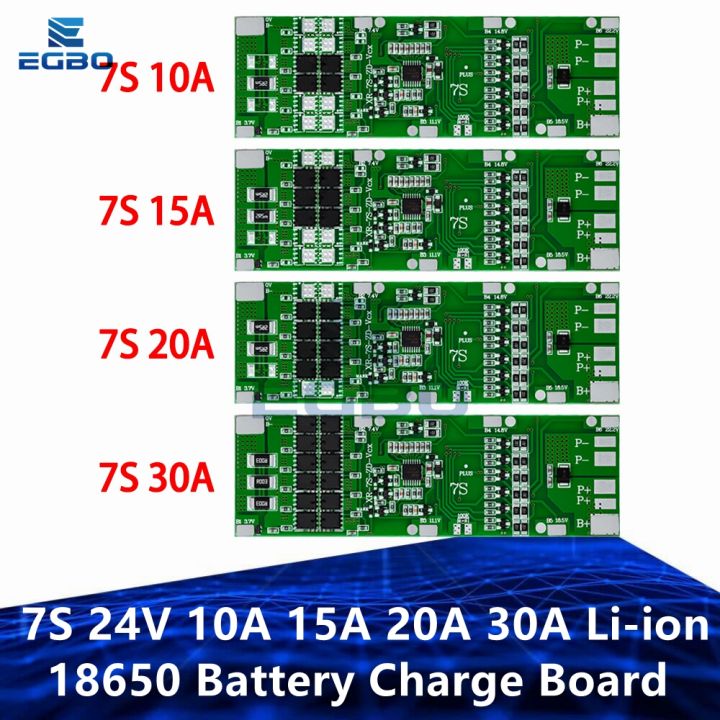 BMS 7S 24V 10A 15A 20A 30A แบตเตอรี่ Li-ion 18650มีฟังก์ชั่นสมดุลไฟฟ้า ...