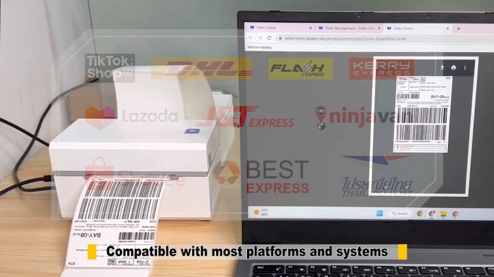 MICOO A6 80mm เครื่องปริ้นสติกเกอร์ BT Waybill Printer เครื่องพิมพ์ใบปะหน้า เครื่องพิมพ์ความร้อน ...