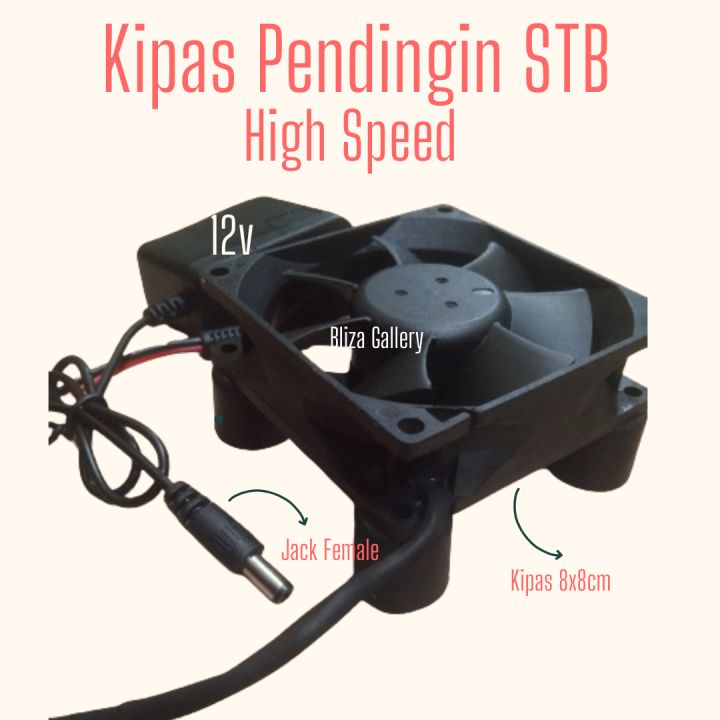 KIPAS PENDINGIN SET TOP BOX HIGH SPEED SUDAH TERMASUK ADAPTOR 12V FAN ...
