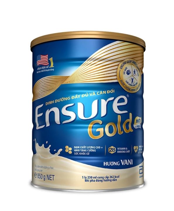 Sữa Ensure Gold 850gr Hương Vani Dành cho người cao tuổi cần hồi phục ...