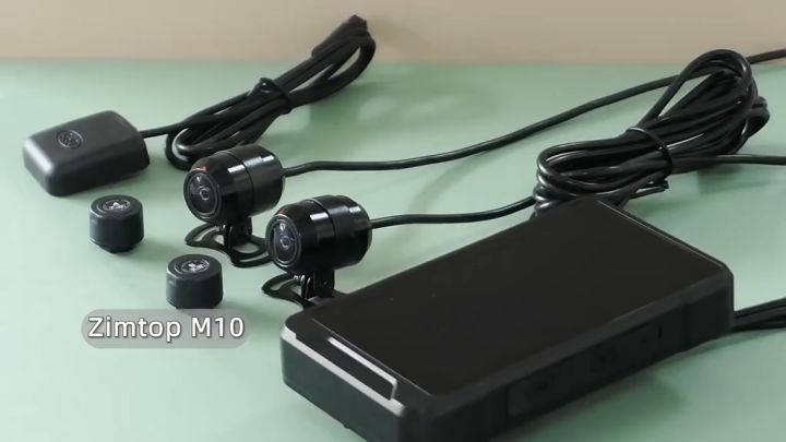 Zimtop M10+ จอมอเตอร์ไซค์ CarPlay + กล้องหน้า-หลัง กันน้ำ เชื่อมต่อ ...