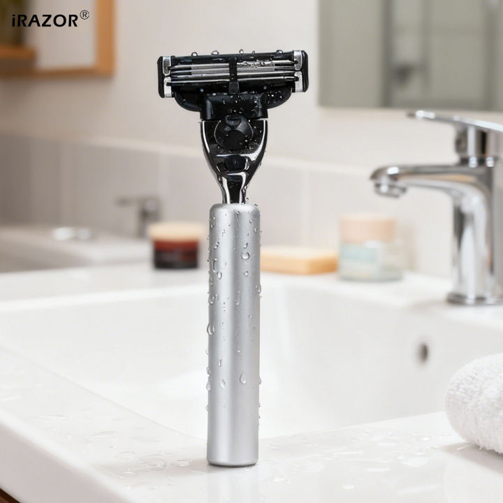 iRAZOR Classic Men's Beard Shaving Razor with Aluminium Handle 3-Layer ...