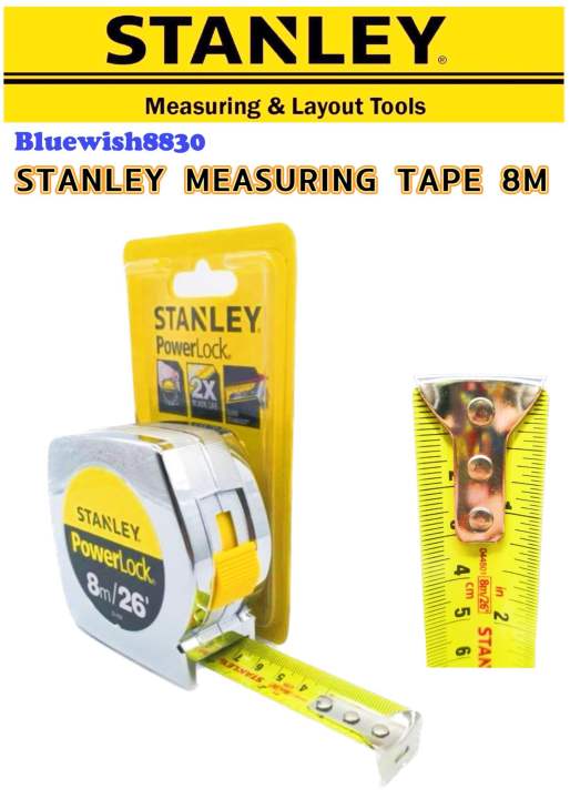 STANLEY STHT33428-8 ORIGINAL Power Lock Measuring Tape 8M / 26ft | Lazada