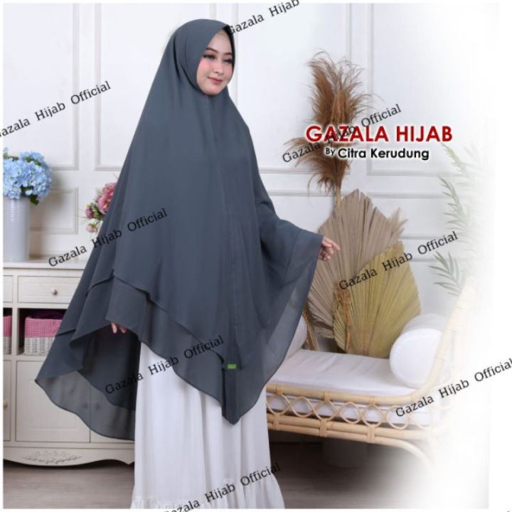 Jilbab Ceruty JUMBO Model Lancip 2 Layer | Lazada Indonesia