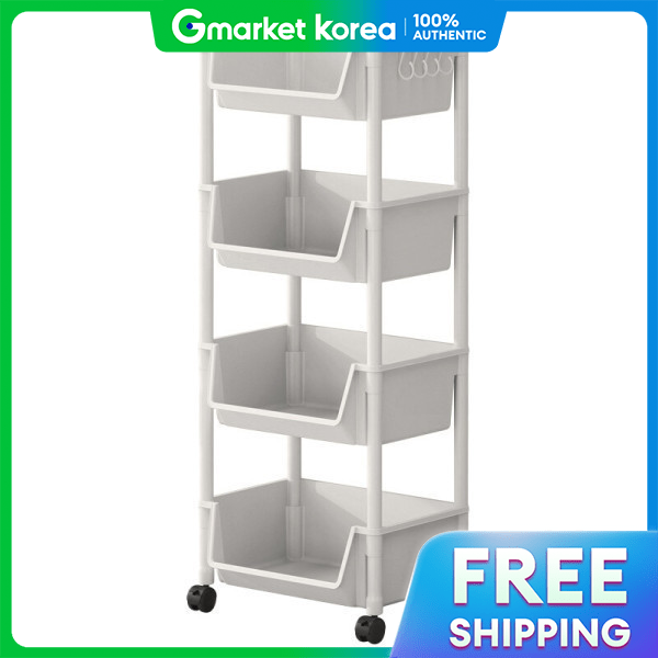OMT | Wheeled Movable 4-Tier Trolley Shelf Storage Unit for Narrow ...