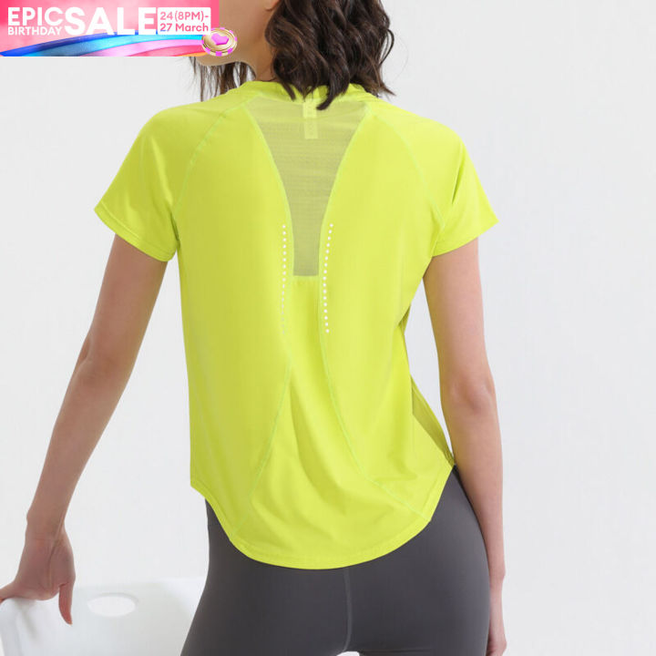 Sports T-shirt Women's Quick-Drying Workout Clothes Loose Figure ...