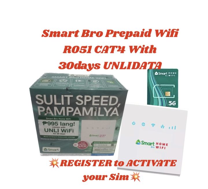 SMART Bro Prepaid Wifi CAT 4 R051 White with 30days UNLIDATA and CAT 4 Black FX-ID3 Evoluzn ...
