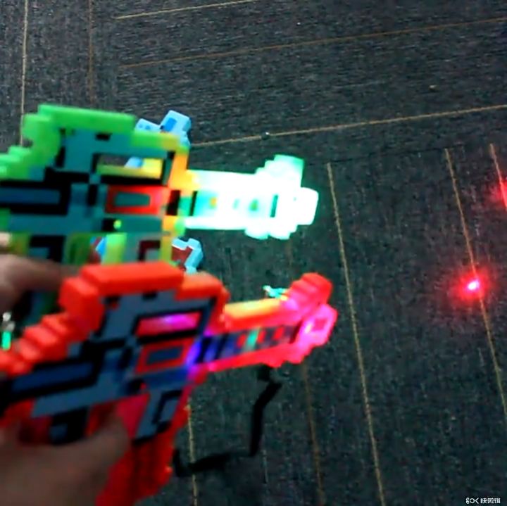 Children's luminous electric submachine gun toy Mosaic light music toy ...