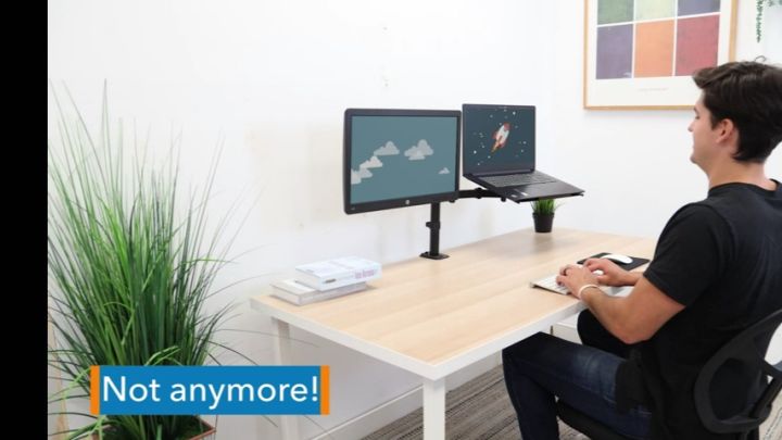 Computer Monitor Bracket Laptop+Monitor Stand Arm 17-32 inch 2-9kg ...