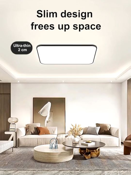 Ceiling Light Square LED Ultrathin bedroom light Modern Concise 24W 48W ...