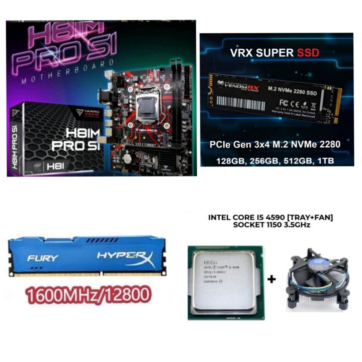 Paket Rakitan PC Processor Intel Core i5 Gen 4 LGA 1150 DDR3 NVME ...