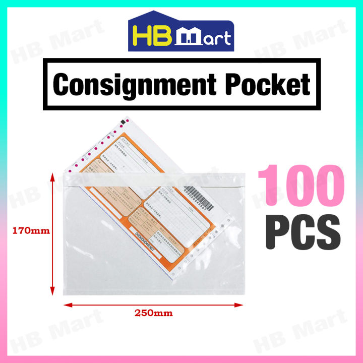 Consignment Note Pocket FULL GLUE Courier Flyer Pouch 100 PCS ...