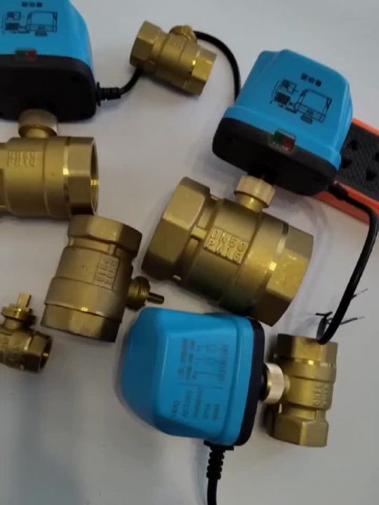 AC220V 110V 24V DC24V 12V Electric actuator motorized brass ball valve 2 way 3 wire 2 Control ...