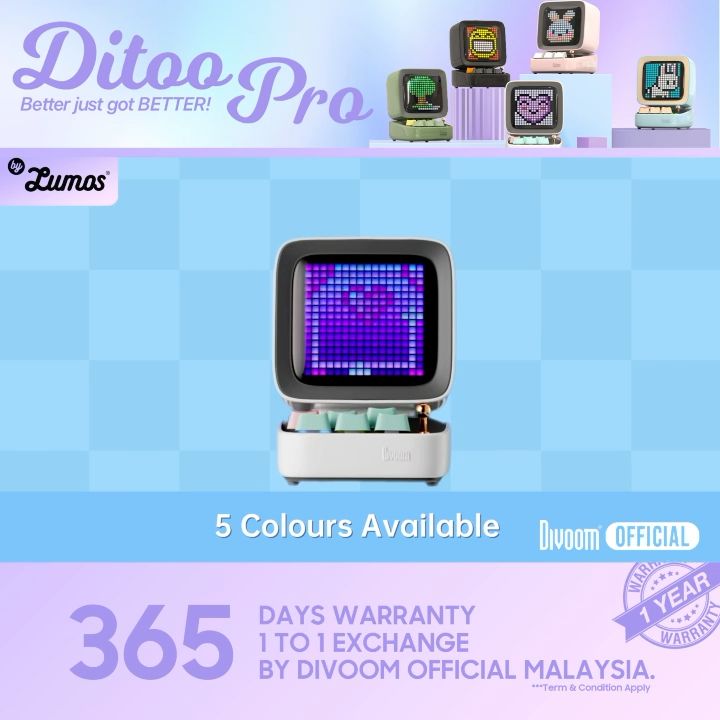 [READY STOCK] Divoom Ditoo PRO Global Version Pixel Art Game Portable ...