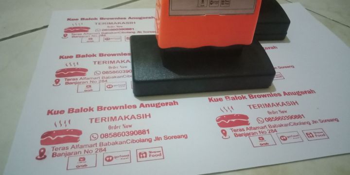 stempel dus otomatis / stempel custom / stempel kertas makanan / free ...