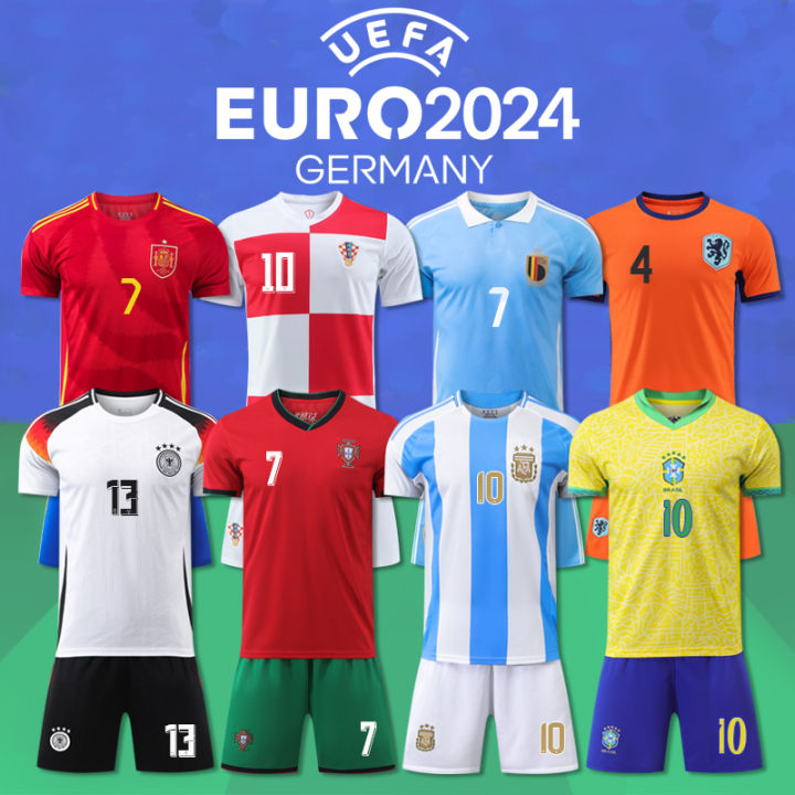 2024 European Cup National Team Jersey France German Portugal Belgium ...