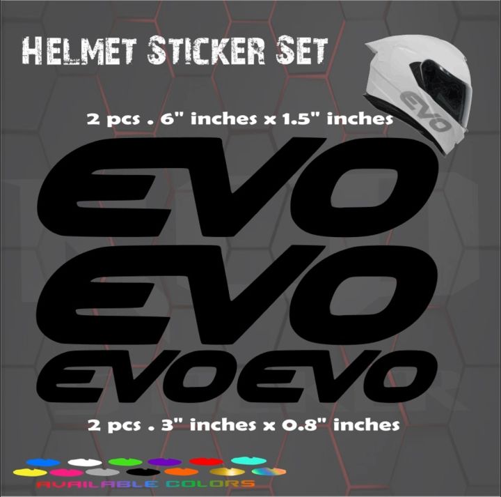 evo helmet sticker set standard size cutout vinyl sticker | Lazada PH